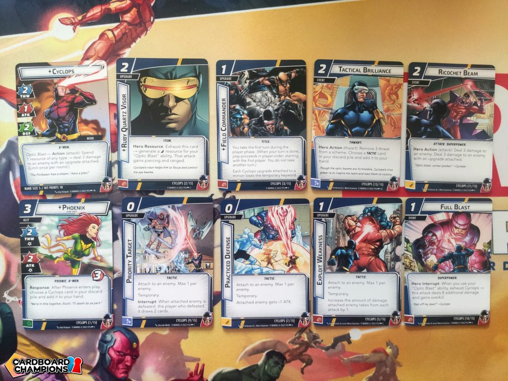 Cyclops Review and Aspect Pairings - Marvel Champions - Cardboard Champions